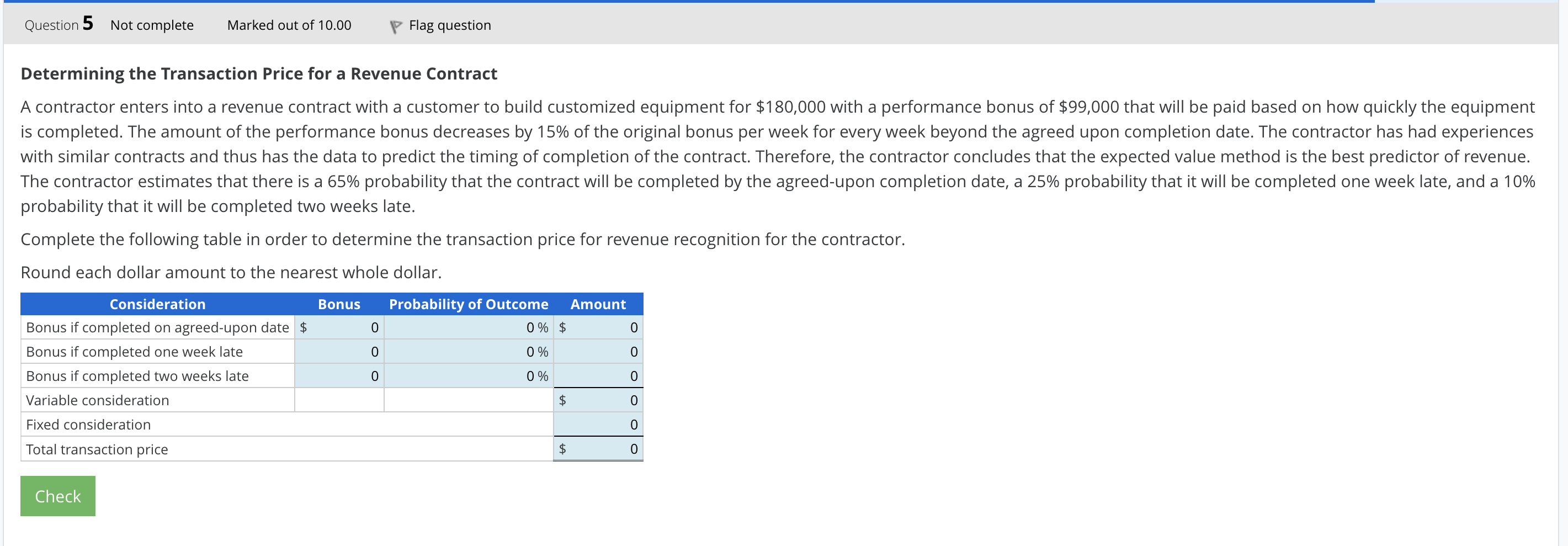 Solved Determining the Transaction Price for a Revenue | Chegg.com