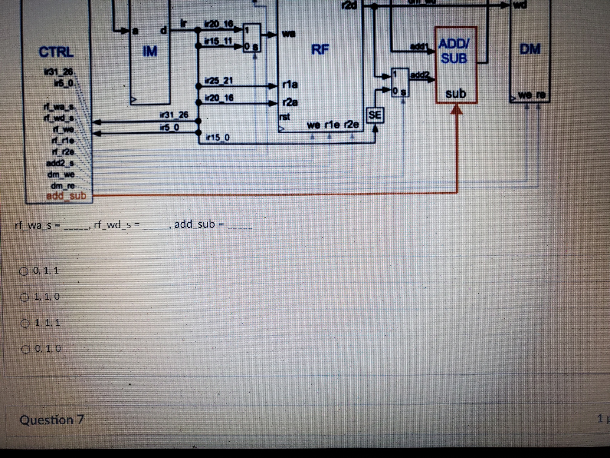Solved 1 pts Given the processor circuit below, what are the | Chegg.com