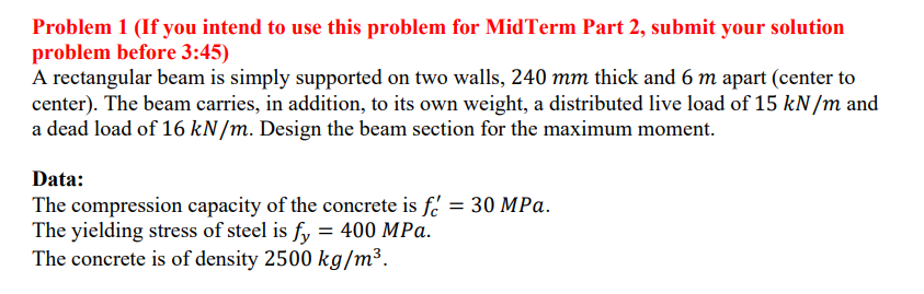 Solved Problem 1 (If you intend to use this problem for | Chegg.com