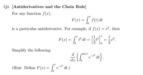 Solved Q4. (Antiderivatives and the Chain Rule] For any | Chegg.com