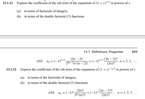 Solved 13.1.11 Express the coefficient of the nth term of | Chegg.com