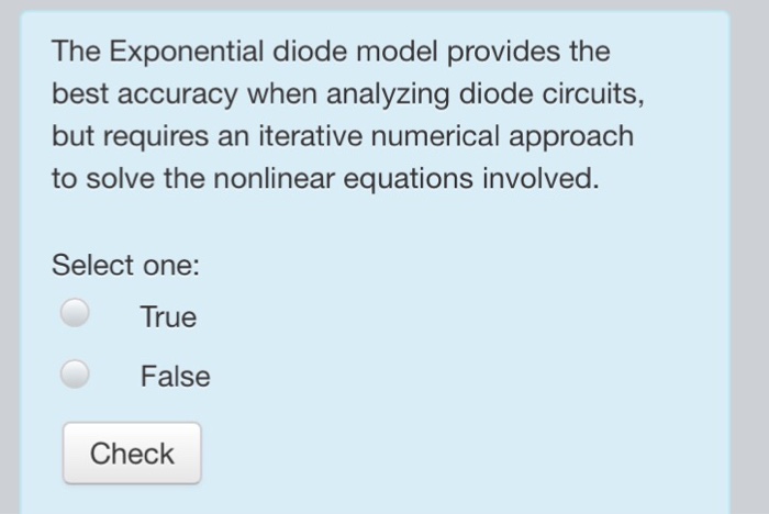 Solved The Exponential diode model provides the best | Chegg.com
