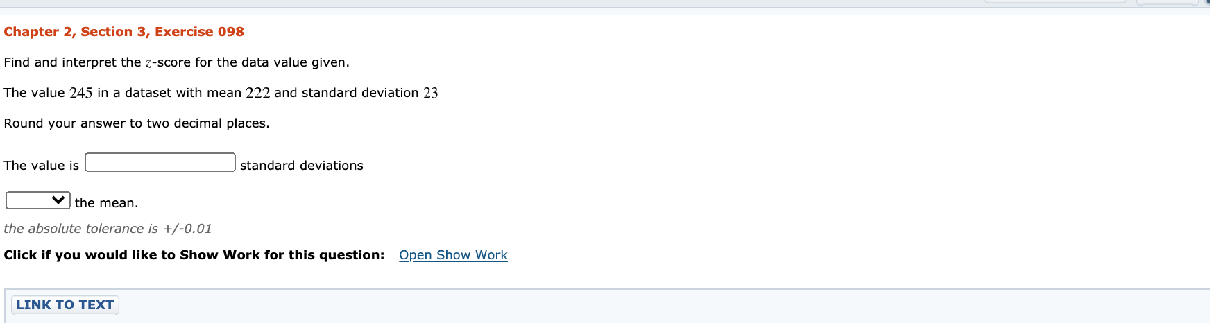 Solved Chapter 2, Section 3, Exercise 098 Find and interpret | Chegg.com