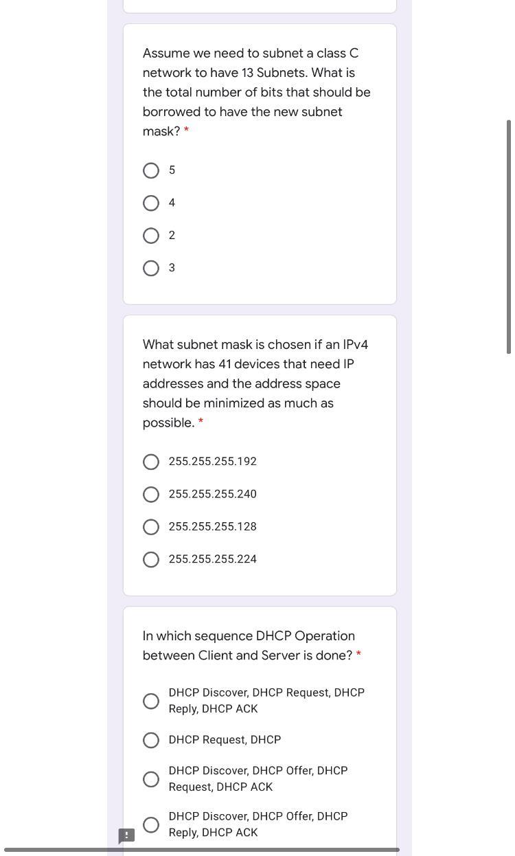 Solved Assume we need to subnet a class C network to have 13 | Chegg.com
