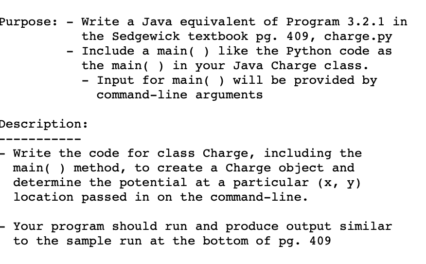 Solved Purpose: Write a Java equivalent of Program 3.2.1 in | Chegg.com