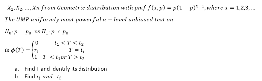 X1,X2,…,Xn from Geometric distribution with pmf | Chegg.com