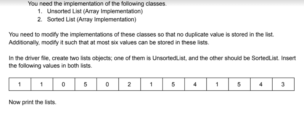Solved Bonus Modify The Sortedlist Class So That The Array 