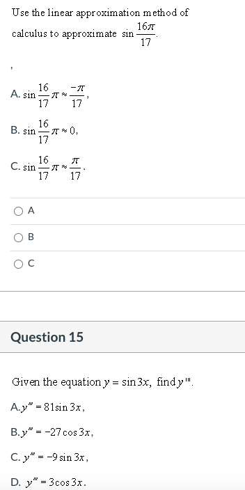 Solved Use the linear approximation method of 167 calculus | Chegg.com