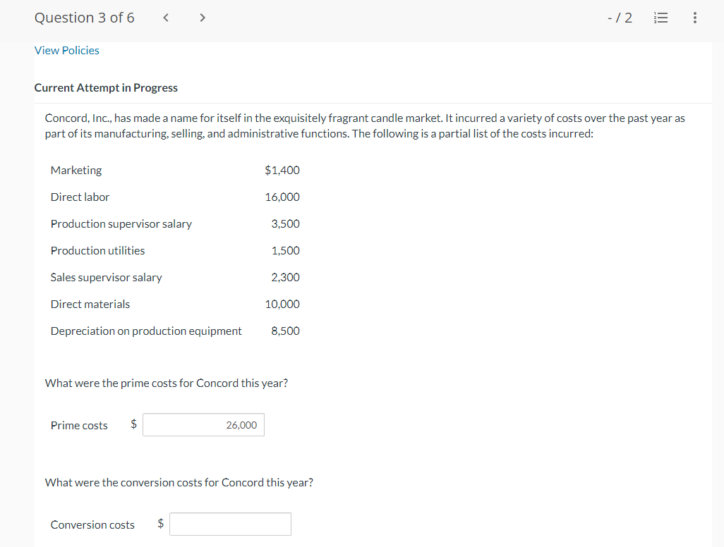 Solved Current Attempt in Progress Concord, Inc., has made a | Chegg.com