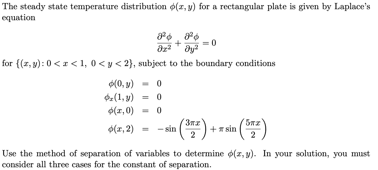 Solved The steady state temperature distribution p(x,y) for | Chegg.com
