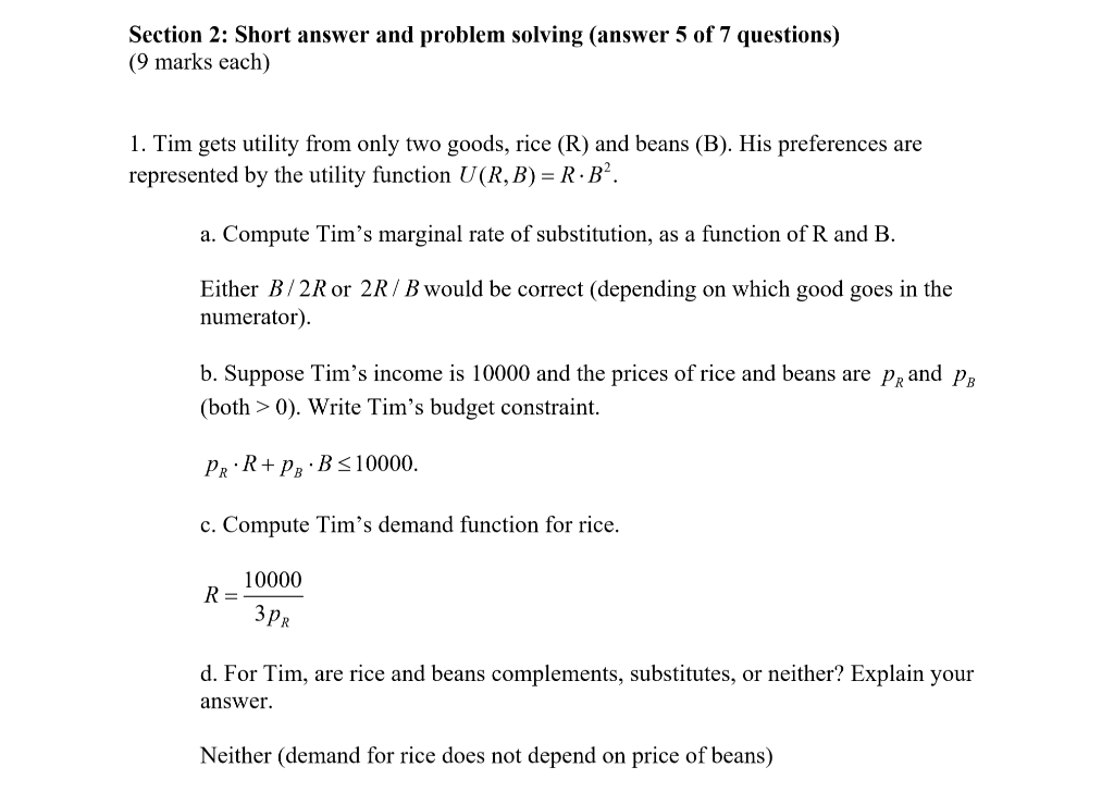 Solved Section 2: Short answer and problem solving (answer 5 | Chegg.com
