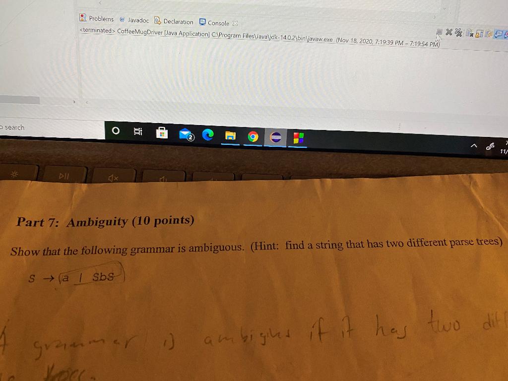 Solved R Problems @ Javadoc Declaration Console X Coffee | Chegg.com