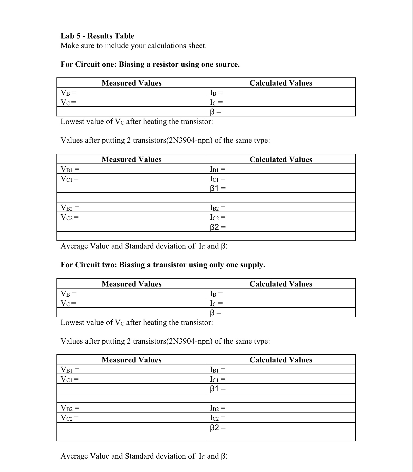 Solved LABORATORY EXERCISE 5 - BJT BIASING TECHNIQUES | Chegg.com