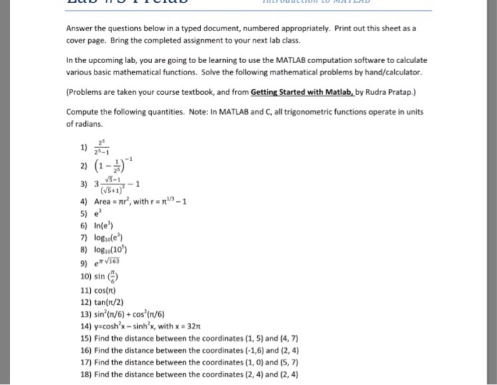 Solved Answer the questions below in a typed document, | Chegg.com