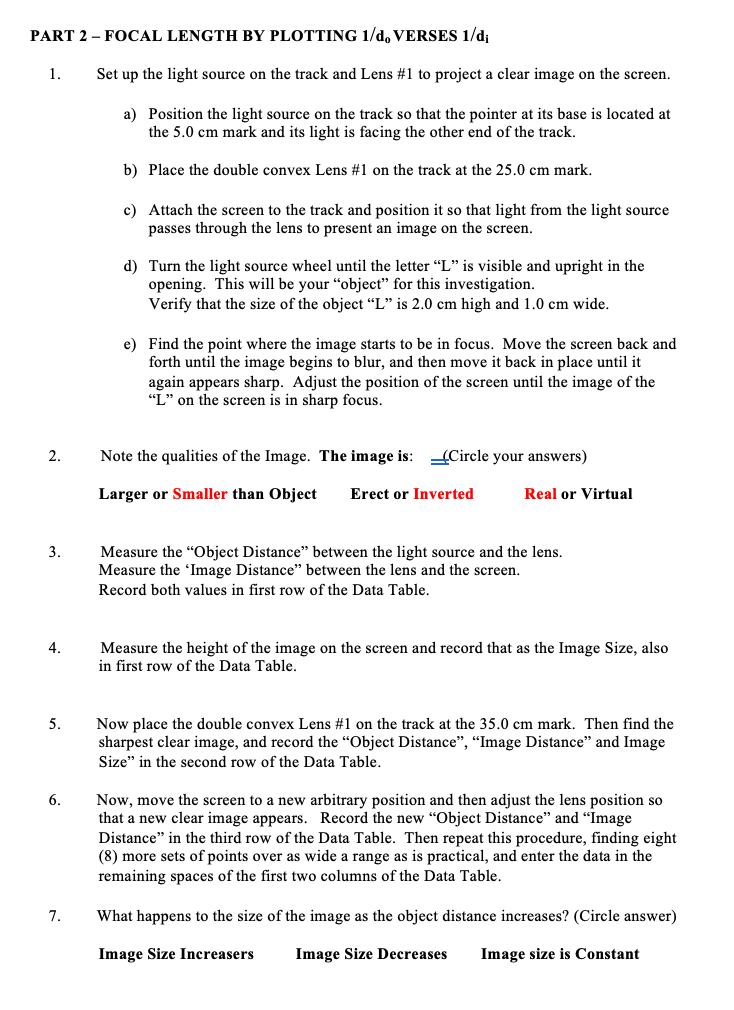 Solved APPARATUS We will use the Vernier Optics Expansion | Chegg.com