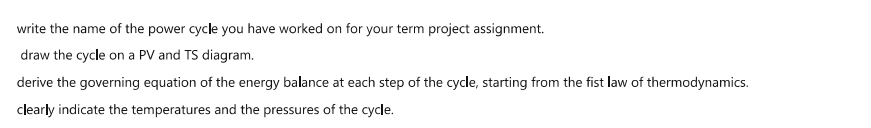 Solved write the name of the power cycle you have worked on | Chegg.com