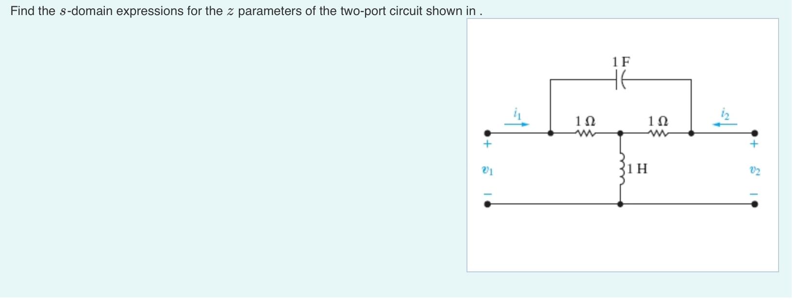Solved Find the s-domain expressions for the z parameters of | Chegg.com