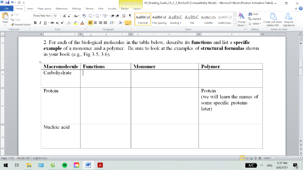 Solved Please help me fill the table. | Chegg.com