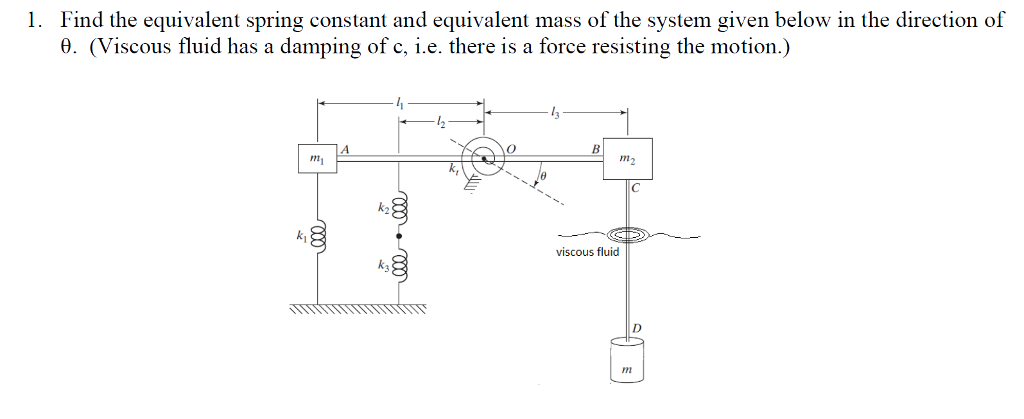 Solved Find the equivalent spring constant and equivalent | Chegg.com