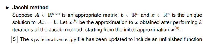 Solved Jacobi method Suppose A∈Rn×n is an appropriate | Chegg.com