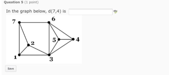 Solved Question 5 1 Point In The Graph Below D74 Is 6 