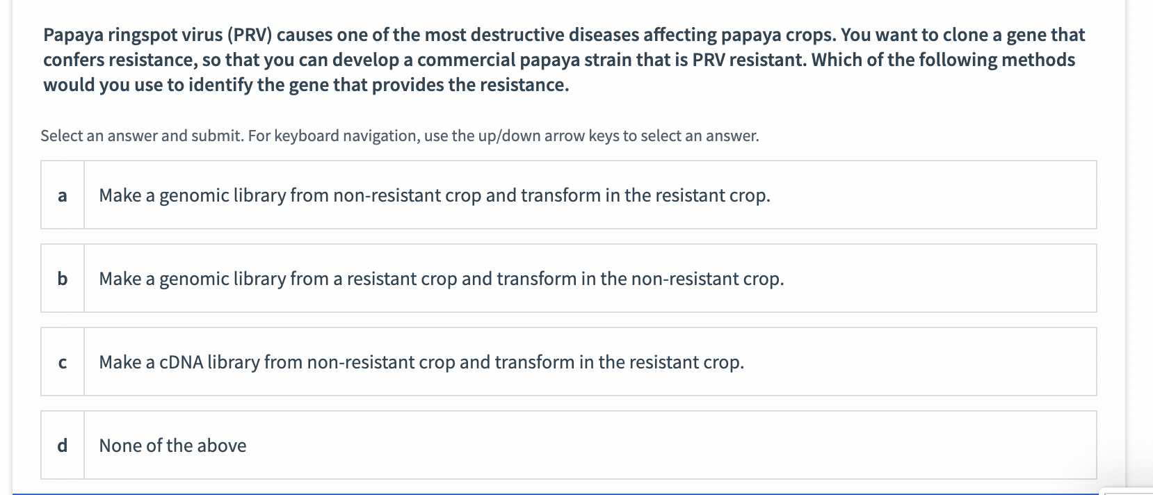 Solved Papaya ringspot virus (PRV) causes one of the most | Chegg.com
