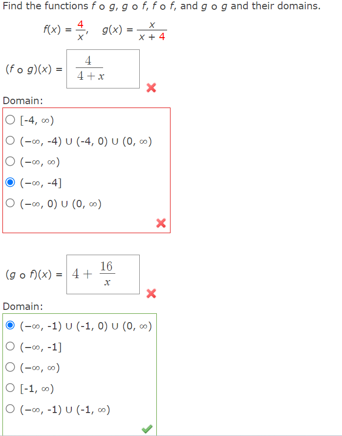 Solved Find The Functions F ∘ G G ∘ F F ∘ F And G ∘ G And