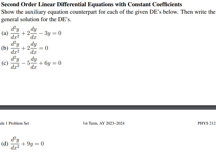 Solved Show me the steps to solve Second Order Linear | Chegg.com