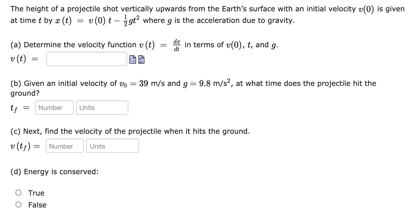 Solved The height of a projectile shot vertically upwards | Chegg.com