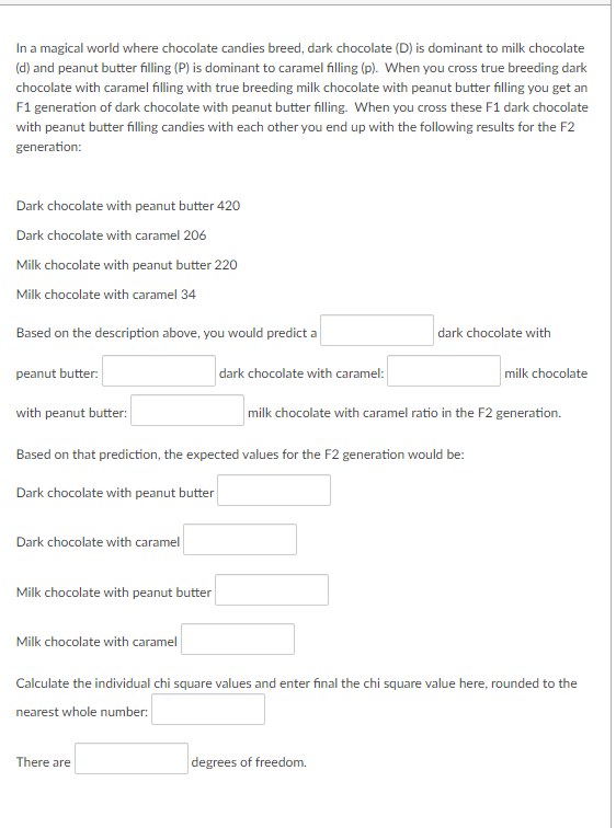 Solved In a magical world where chocolate candies breed, | Chegg.com