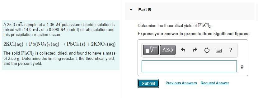 Solved A 25.3 mL sample of a 1.36M potassium chloride | Chegg.com