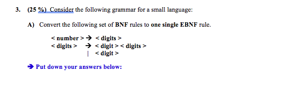 Solved 3. (25 %) Consider the following grammar for a small | Chegg.com