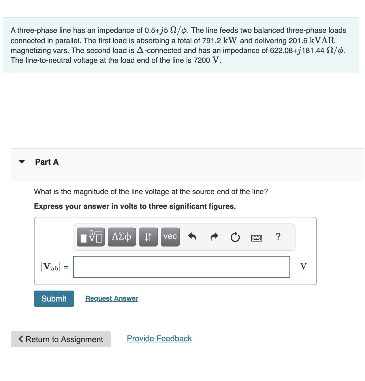 Solved A three-phase line has an ﻿impedance of 0.5+j5Ωφ. | Chegg.com