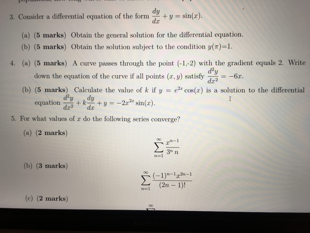 Solved 4. (a) (5 marks) A curve passes through the point | Chegg.com