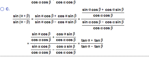 Solved Establish the identity sin (?+ ?) sin (?-?) tan ? + | Chegg.com