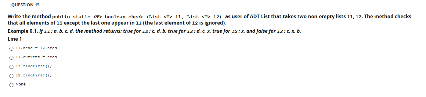Solved Question 15 Write The Method Public Static Boolean 9653