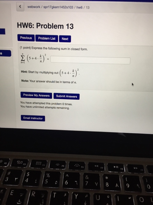 Solved Express the following sum in closed form. sigma_k = | Chegg.com
