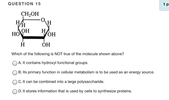 Solved QUESTION 15 1 CH20H OH H HO OH OH Which of the | Chegg.com