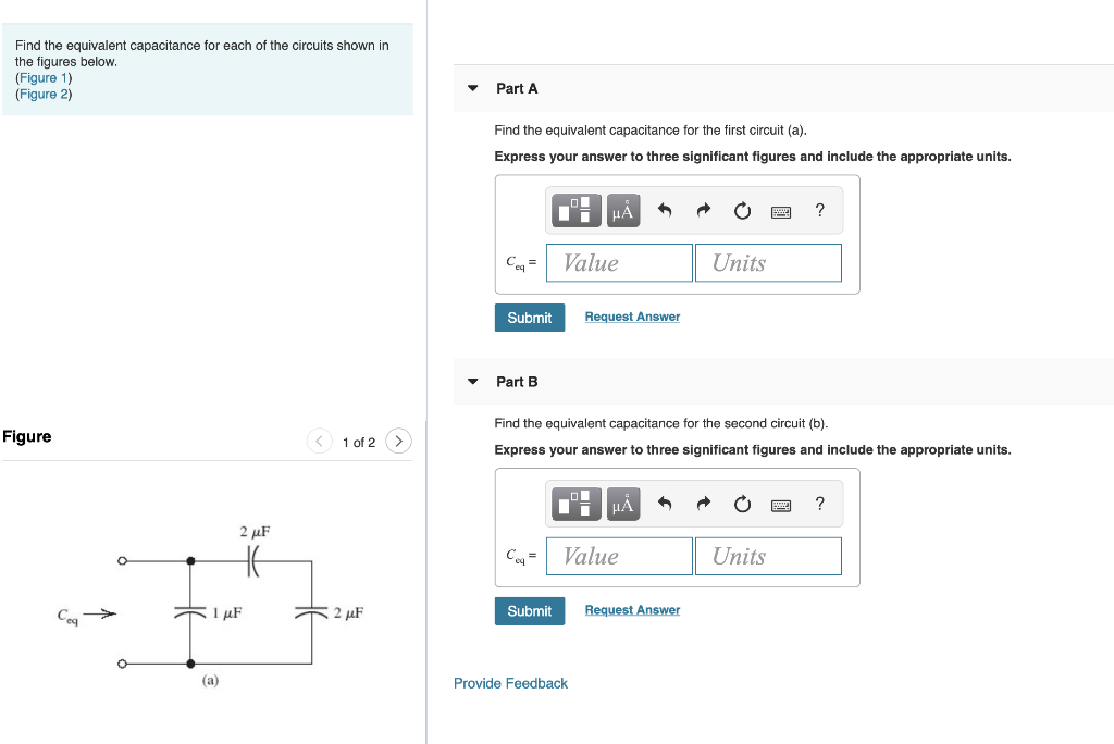 Solved Find the equivalent capacitance for each of the | Chegg.com