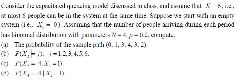 Solved Consider the capacitated queueing model discussed in | Chegg.com