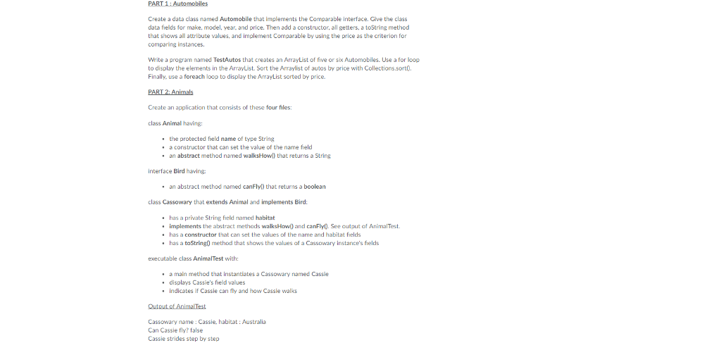 Solved Create a data class named Automobile that implements | Chegg.com