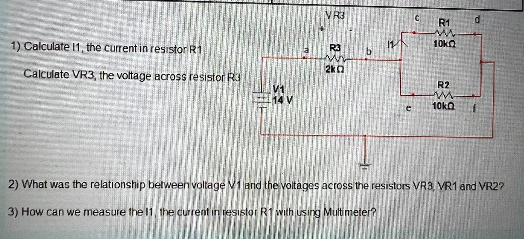 Solved 1) Calculate I1, the current in resistor R1 Calculate | Chegg.com