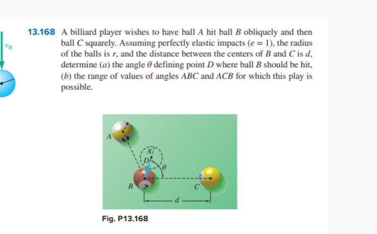 Solved 13.168 ﻿A billiard player wishes to have ball \( ﻿A | Chegg.com