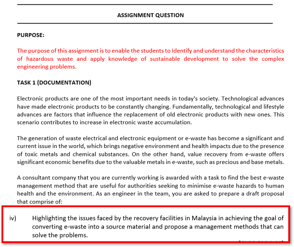 Solved ASSIGNMENT QUESTION PURPOSE: The purpose of this | Chegg.com