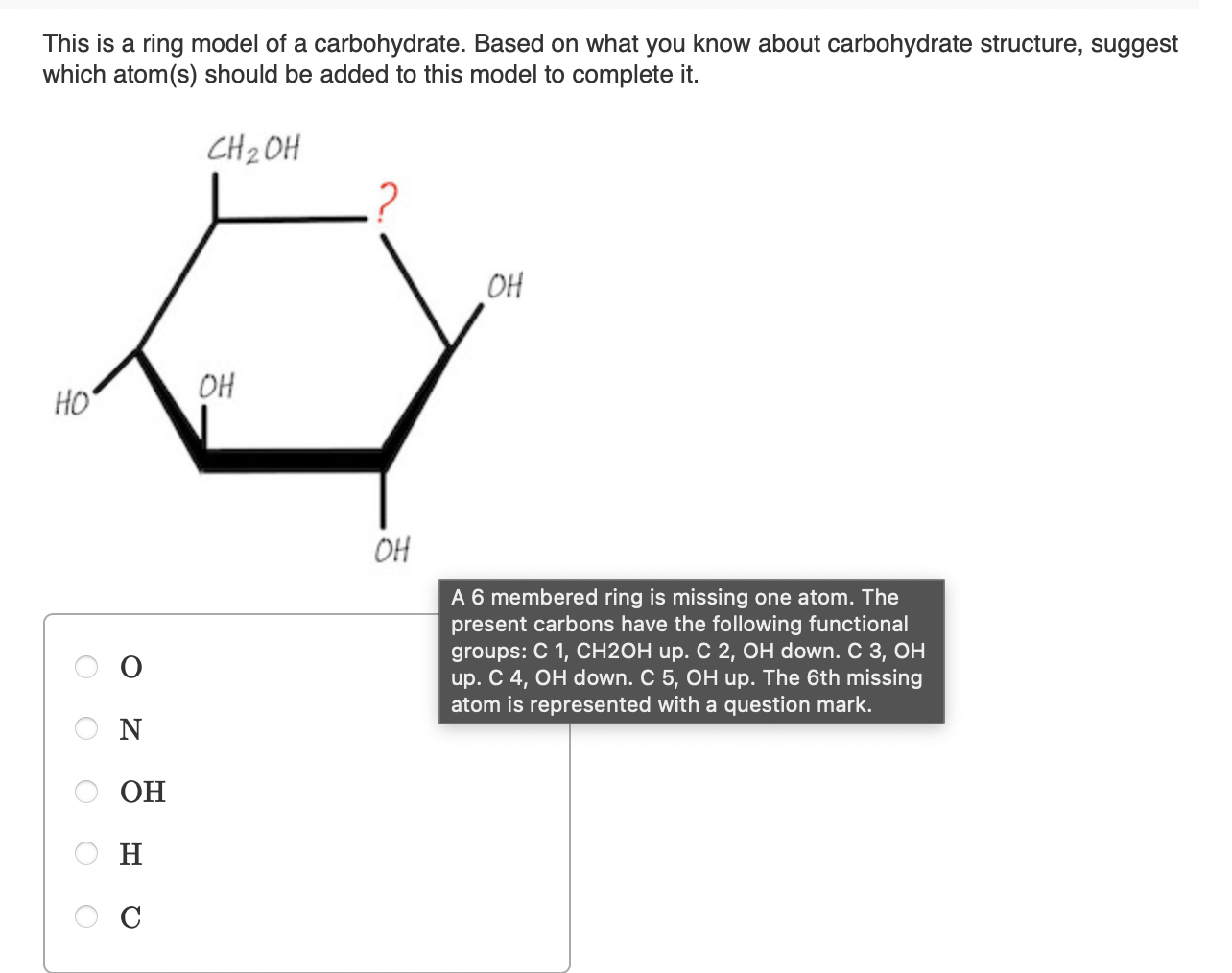 Solved This is a linear model of a carbohydrate. Based on | Chegg.com