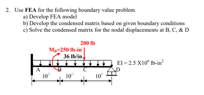 Solved 2 Use Fea For The Following Boundary Value Problem Chegg