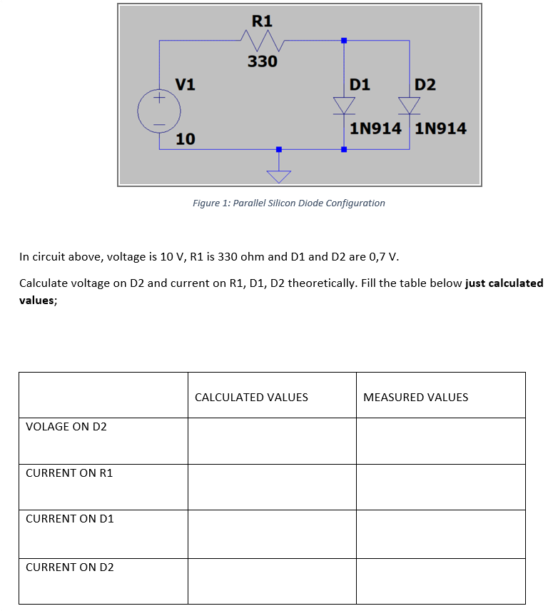 Solved Figure 1: Parallel Silicon Diode Configuration In | Chegg.com