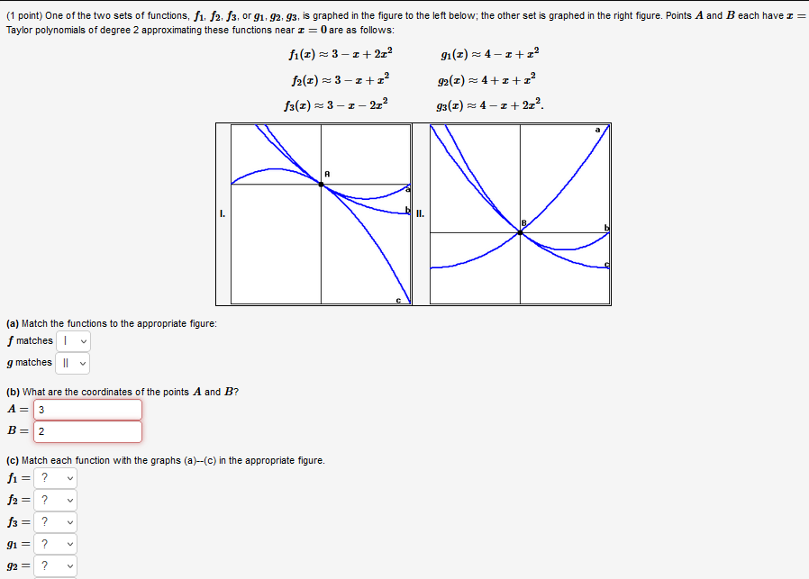 Solved (1 point) One of the two sets of functions, f1, f2, | Chegg.com