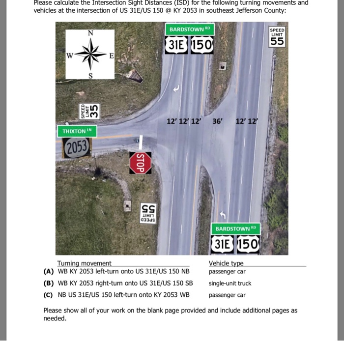 Solved Please calculate the Intersection Sight Distances | Chegg.com