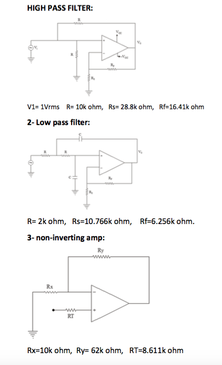 Solved Simulate the design, Hpf + Lpf + Non- inv amp | Chegg.com